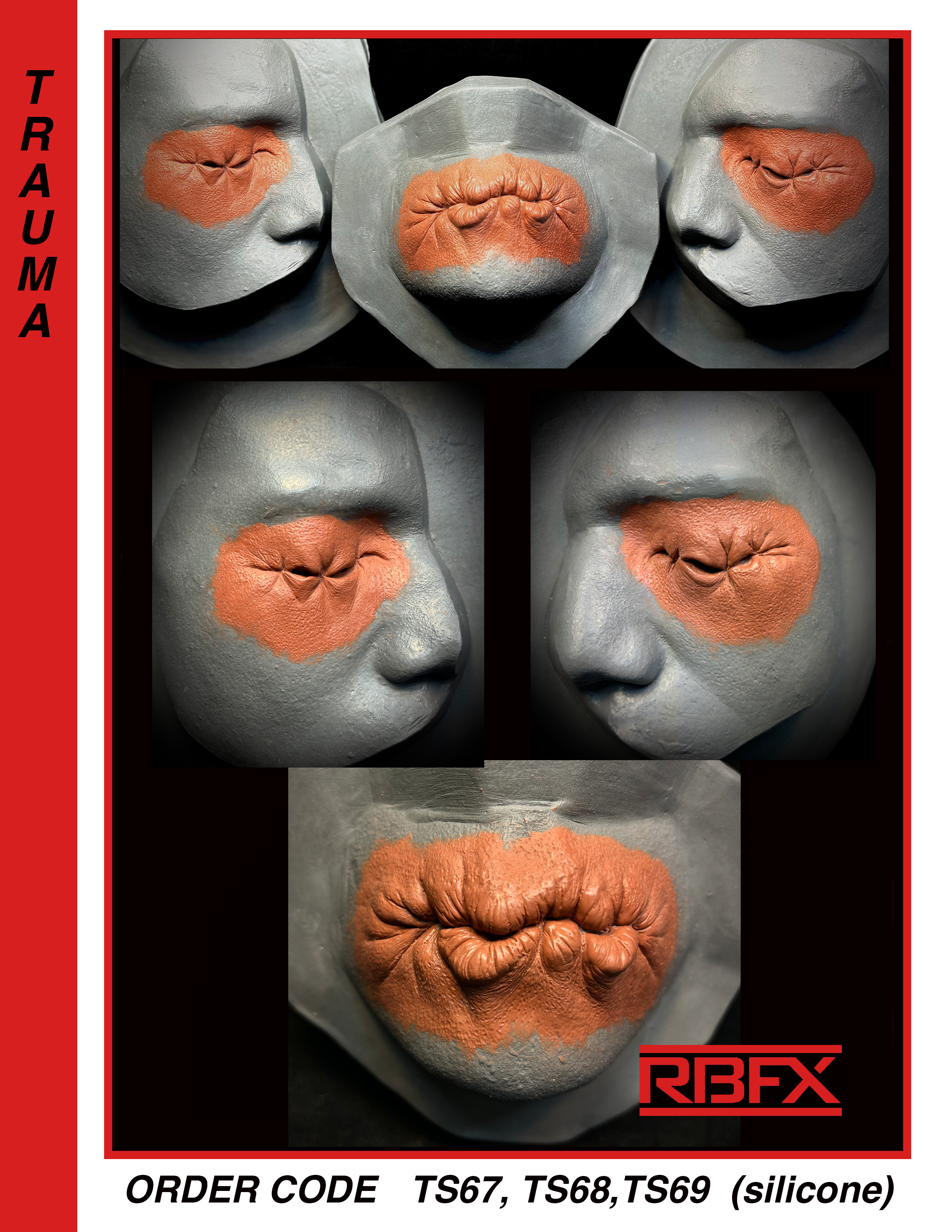 TS67, TS68, TS69 – Silicone Sewn/ Stitched eyes and mouth | RBFX Studio