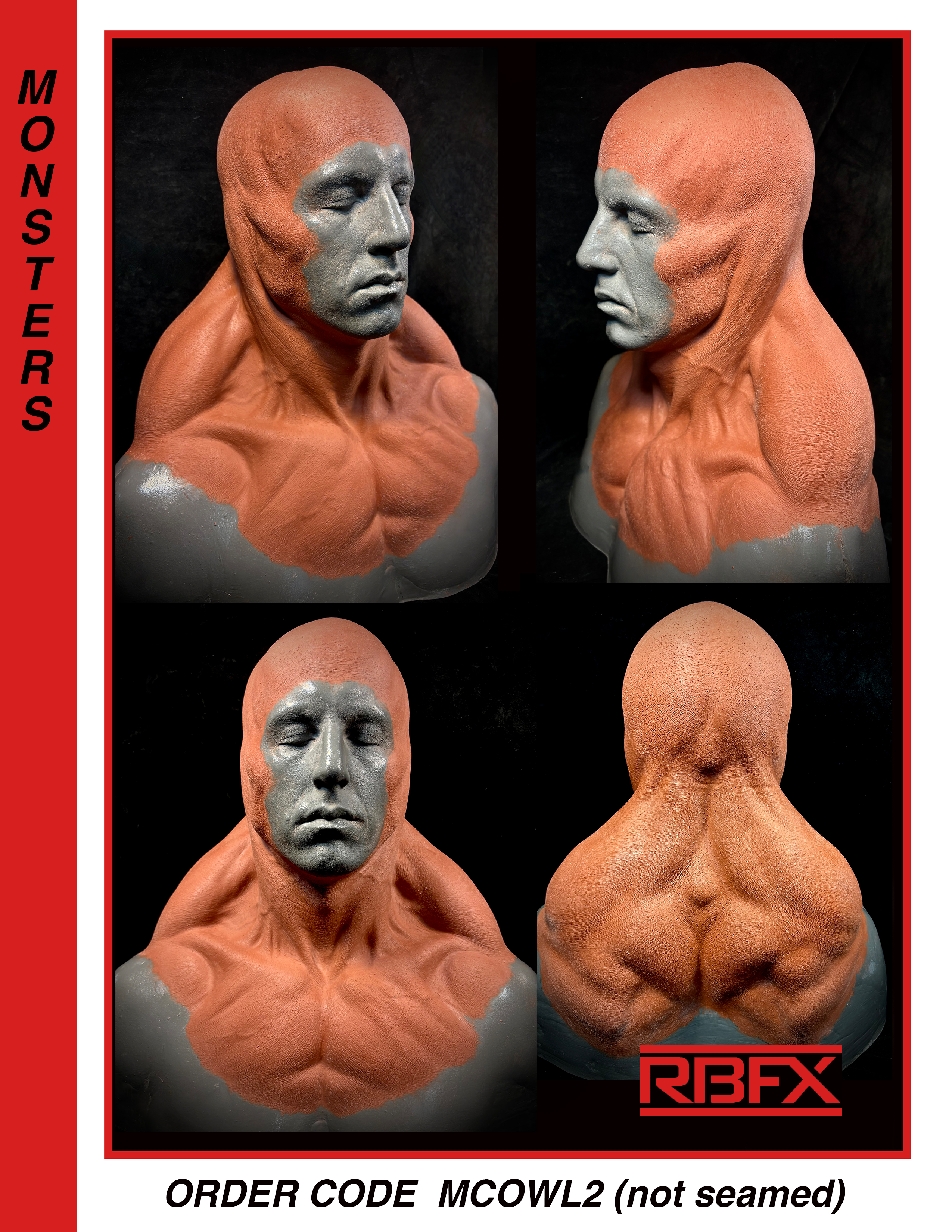 MCOWL2 (not seamed) – Monster Cowl/Muscles/ Orc/Gorilla/Werewolf/Demon ...